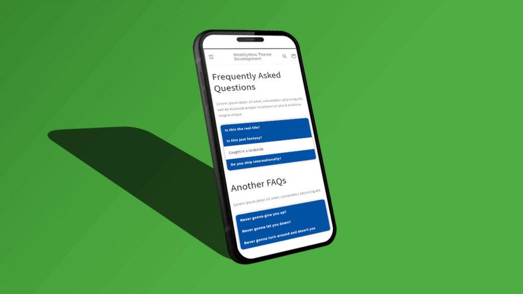 How To Create FAQ Sections in Shopify (Online Store 2.0) - WeeklyHow